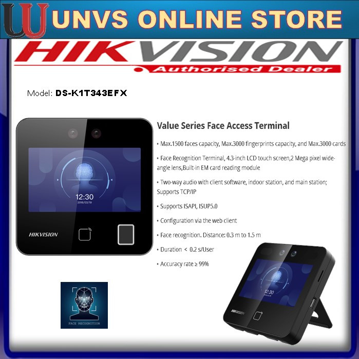 Hikvision DS-K1T343EFX Face Recognition Terminal Support Face&Card ...