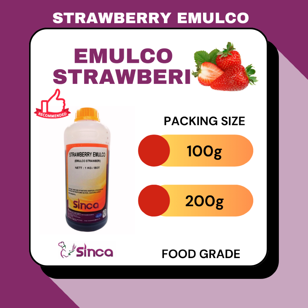 STRAWBERRY EMULCO-PACKING SIZE: 100G & 200G( HALAL & FOOD GRADE ...