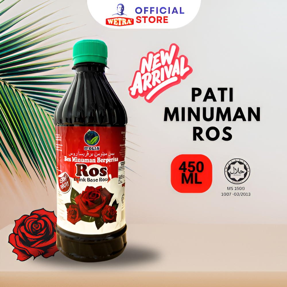 WETRA Pati Kordial Minuman Ros Rose Cordial Syrup 450ML HALAL | Shopee ...
