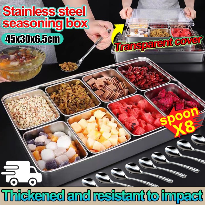 kitchen and restaurant 304 stainless steel seasoning box set condiments ...