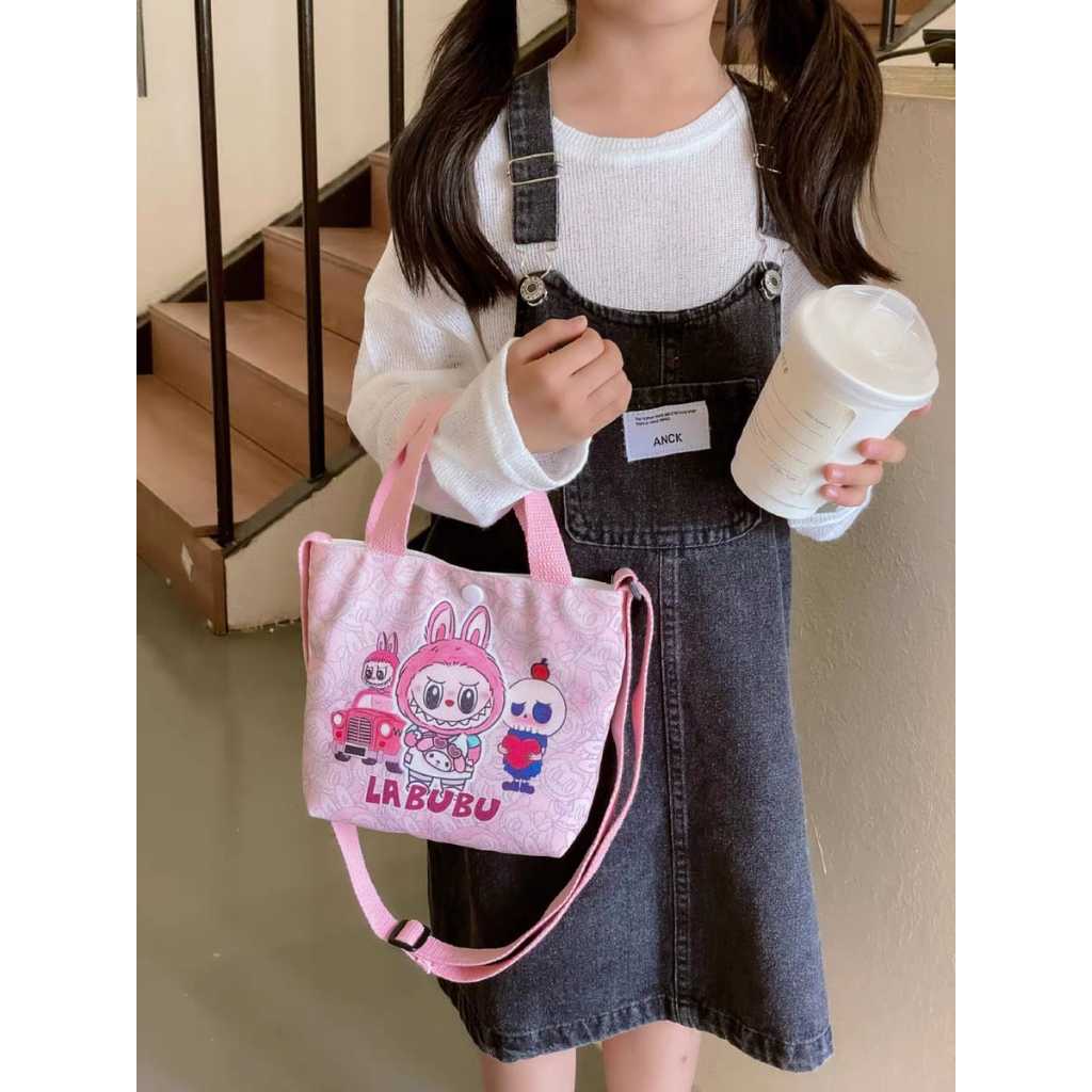 20cm Labubu Cross bag Tote bag with zip Kids Labubu Sling bag Cross bag ...