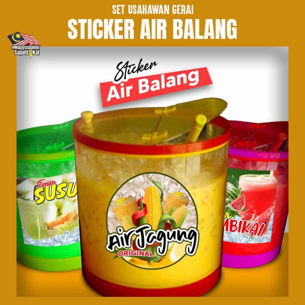 Sticker Air Balang Buah Buahan - Kalis Air, Tahan Lama, Menawan! Boleh ...