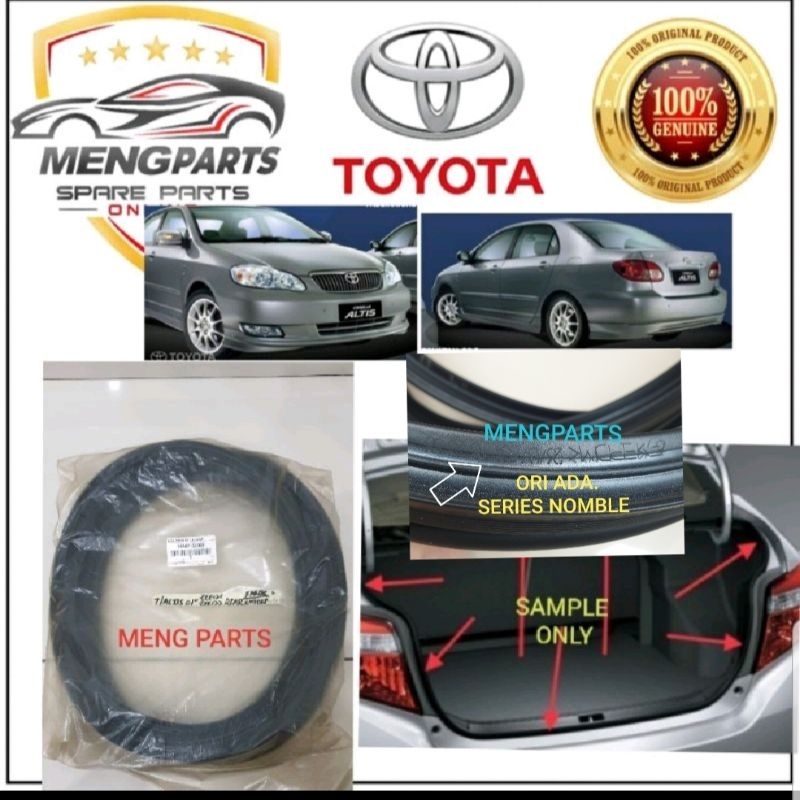 ORIGINAL TOYOTA ALTIS ZZE121,ZZE122 2003Y-2007Y REAR BONNET RUBBER ...