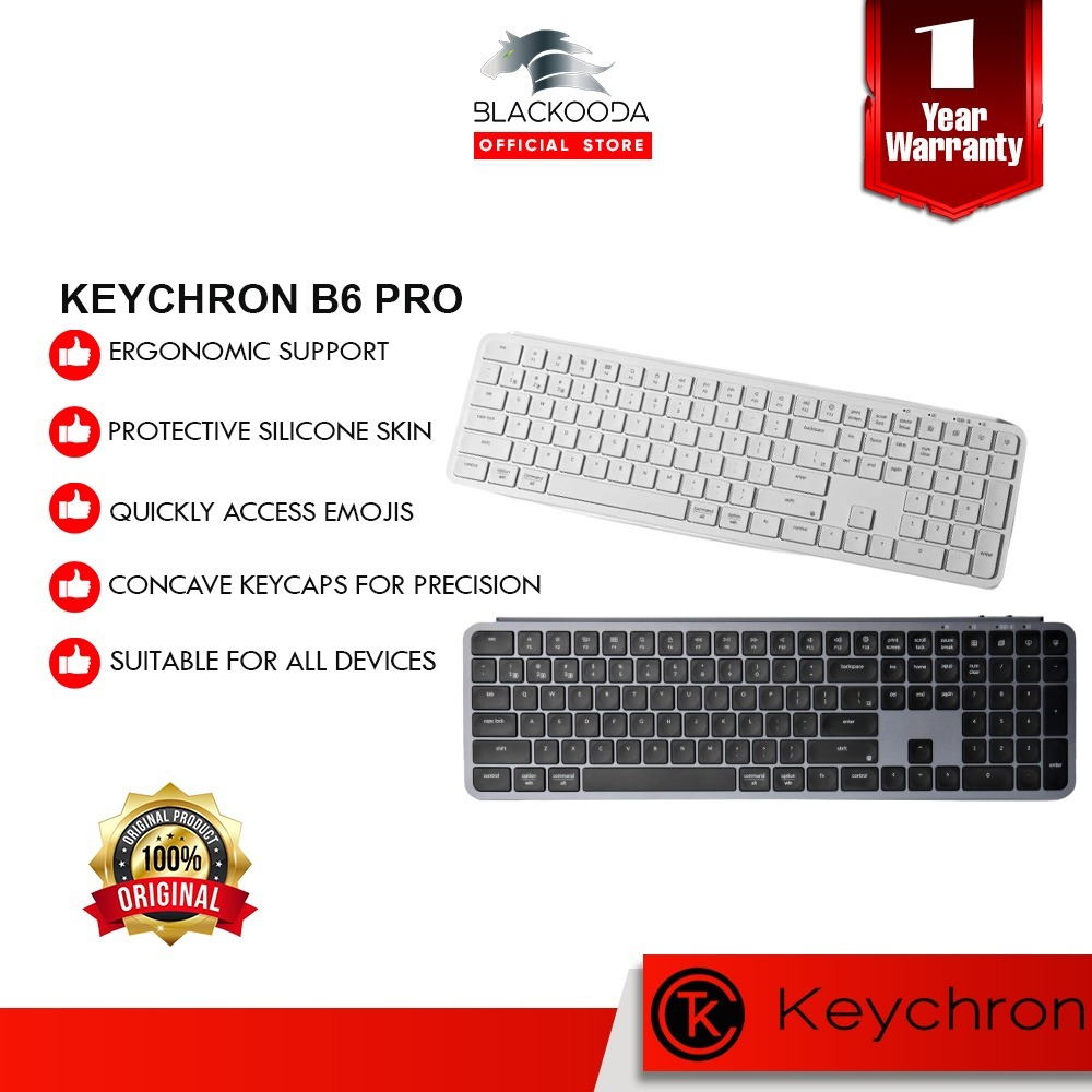 Keychron B6 Pro Ultra-Slim Wireless Keyboard Tri-mode ZMK Support Long ...