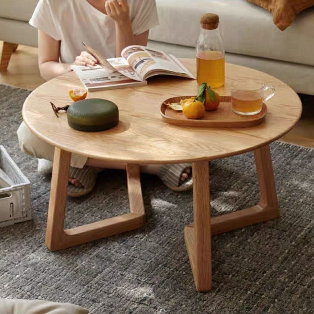 Nordic coffee table tatami low table small round table living room ...