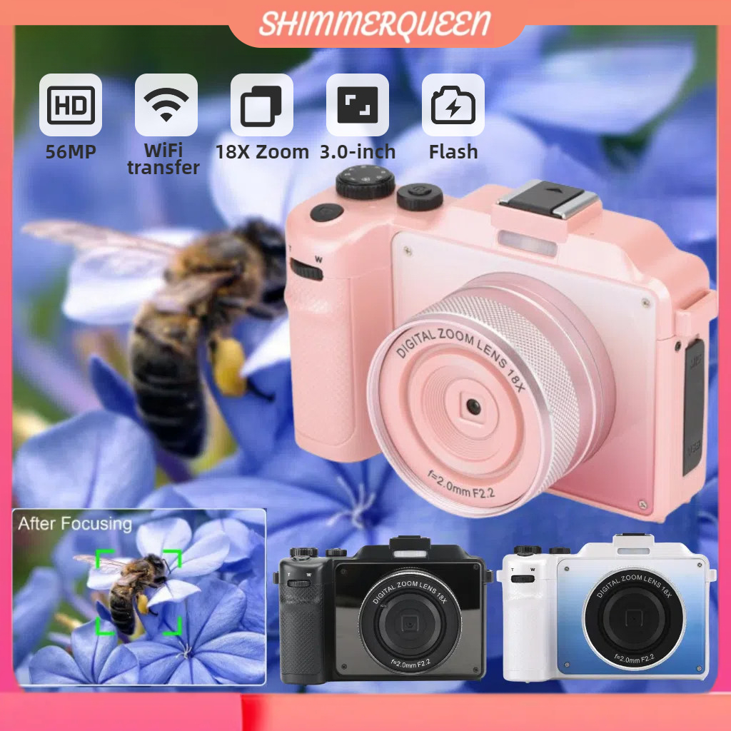KiTBEEZ💡 4K WiFi Digital Camera 64MP 18X Zoom 3.0″ Screen HD Shooting ...