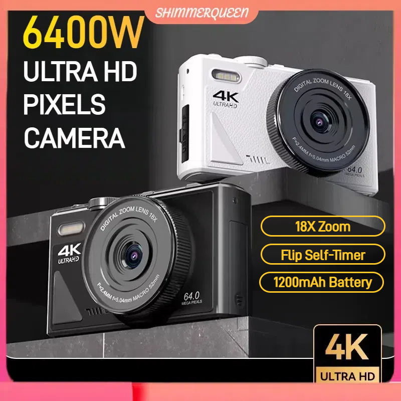 KiTBEEZ💡 64MP WiFi Digital Camera 180° Flip Screen 18X Zoom Selfile ...