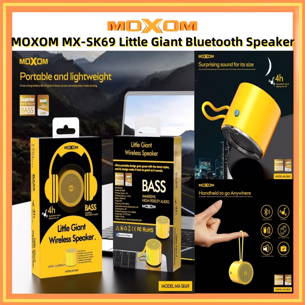 (NO COD) MOXOM MX-SK69 Little Giant Wireless Speaker Bluetooth 5.0 Mini ...