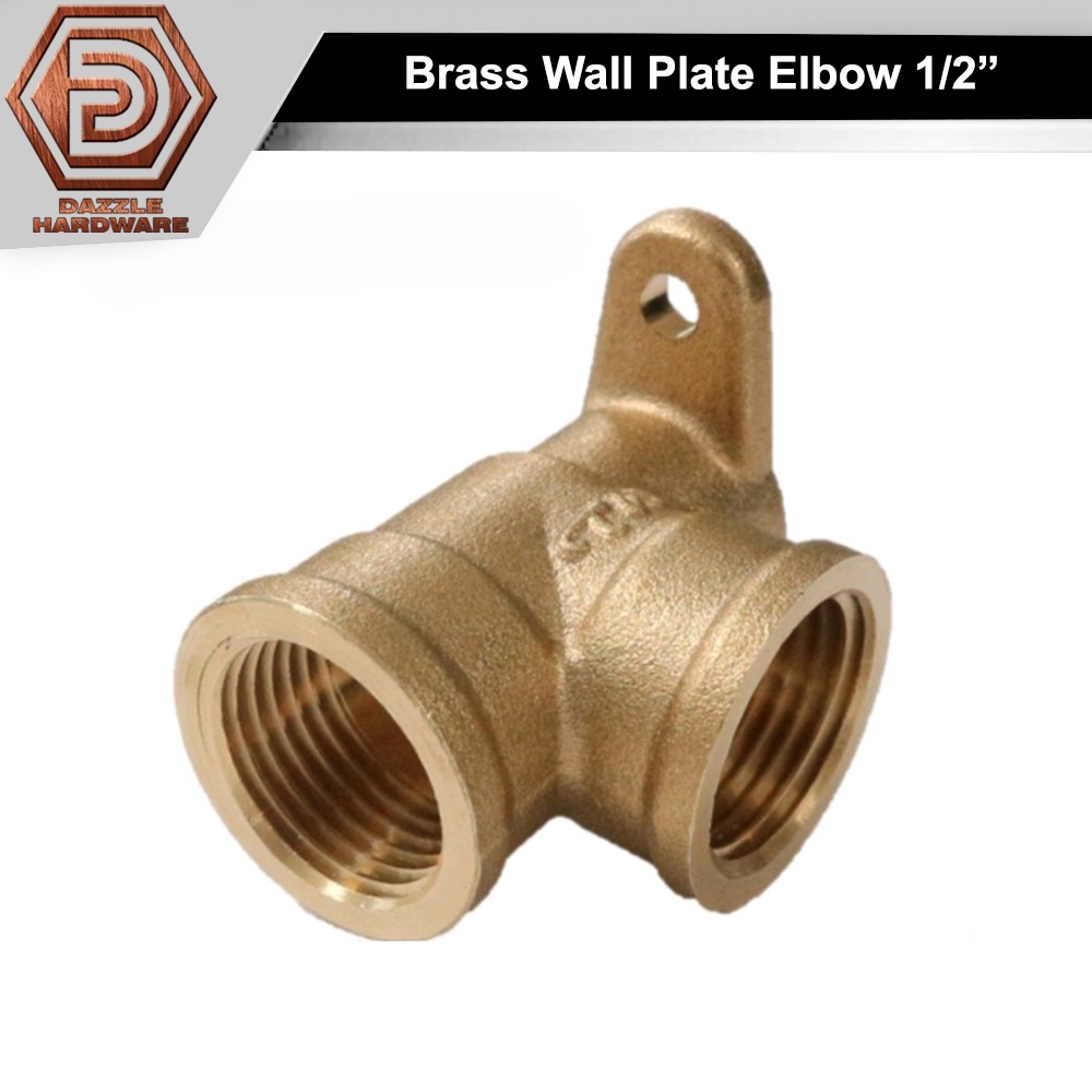 City Brass wall plate elbow 1/2" (15mm) brass elbow with screw base ...