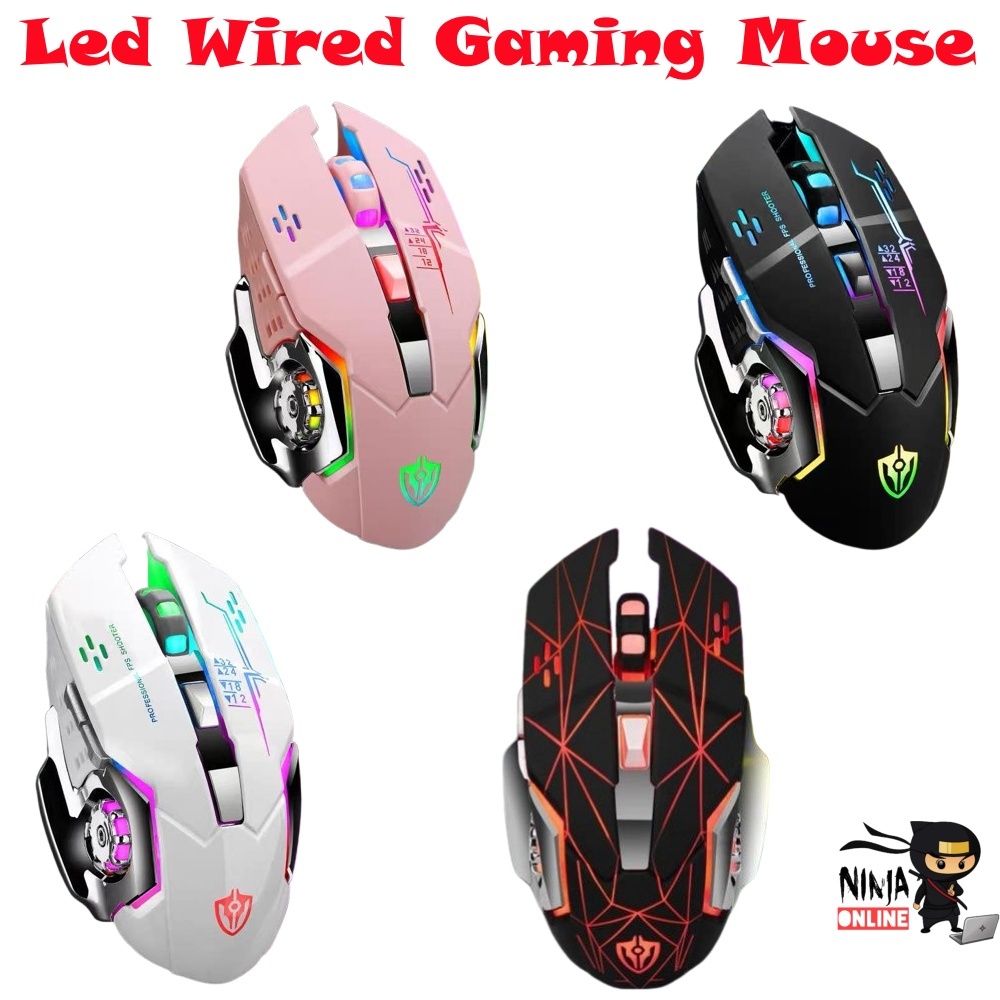 Ready Stock X7 Wired Gaming Mouse 7 Button LED 3200 DPI USB Computer ...