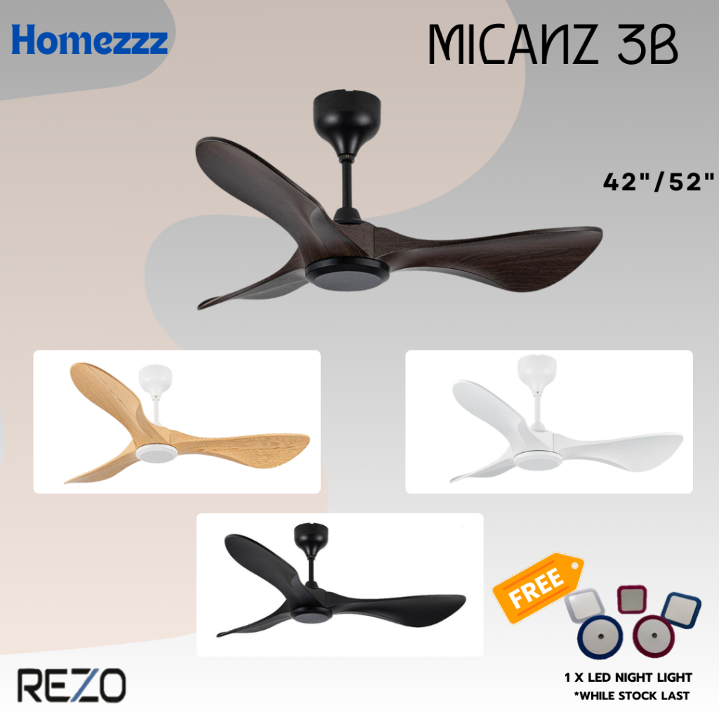 REZO Milanz 3B 52/42 inches DC Remote Ceiling Fan | Shopee Malaysia
