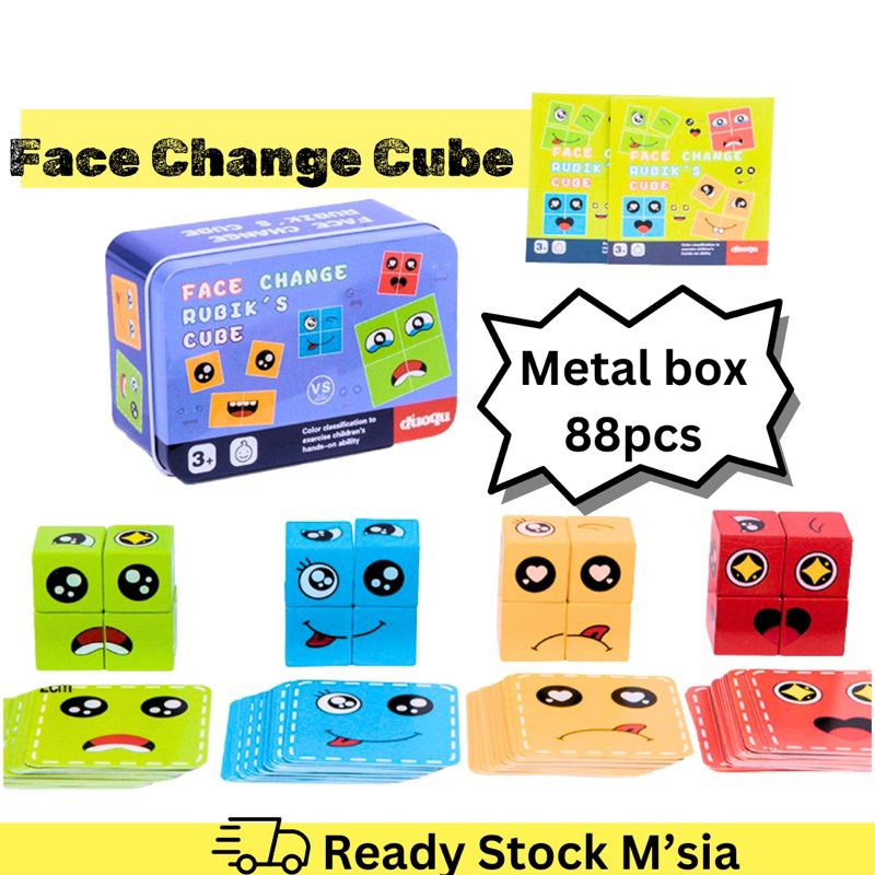 New 88pcs Face Change Rubik Cube Cube Board Game Muka Tukar Rubik Cube ...