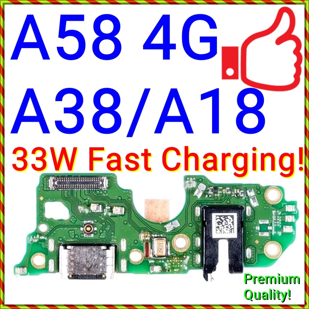 (33W Fast Charge) NEW ORI Charging Port FULL IC SUB Board MIC Oppo A58 ...