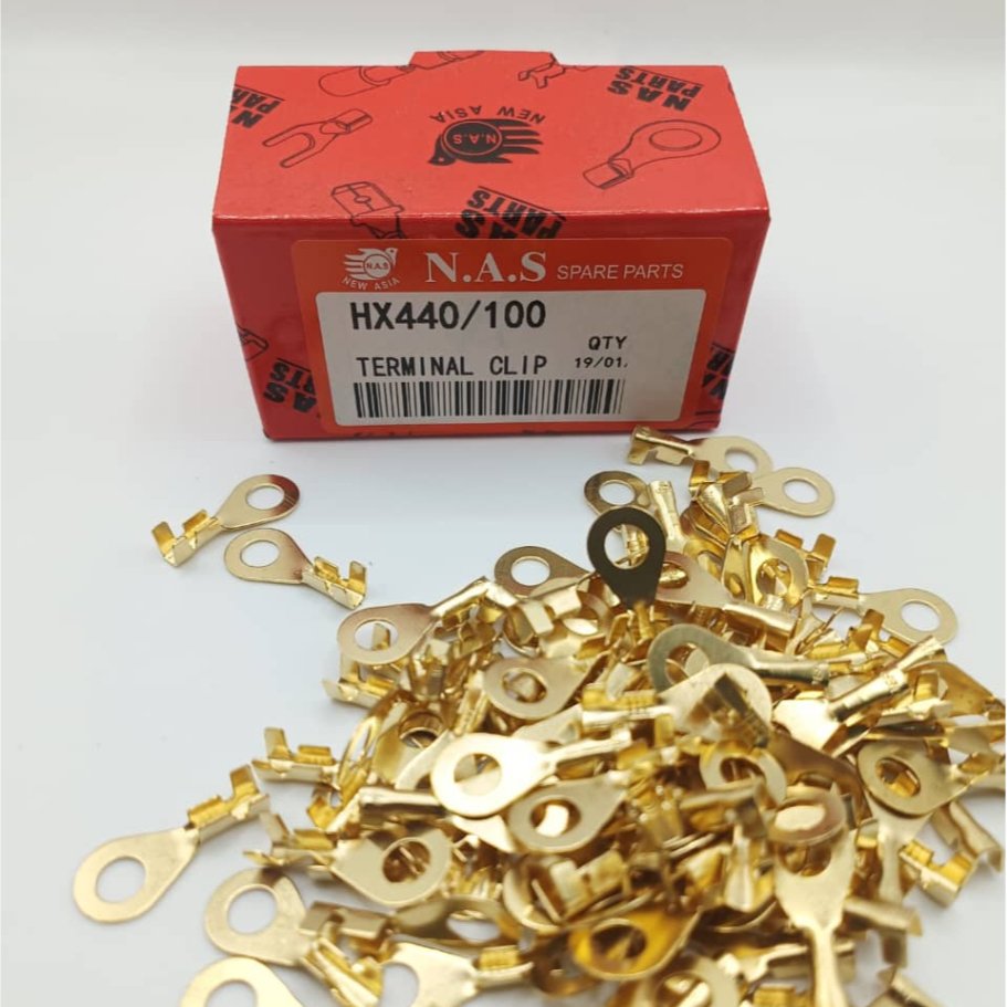 HX430 Brand NAS 100pc 1 Box Ring Terminal Clip Wire Universal Gold ...