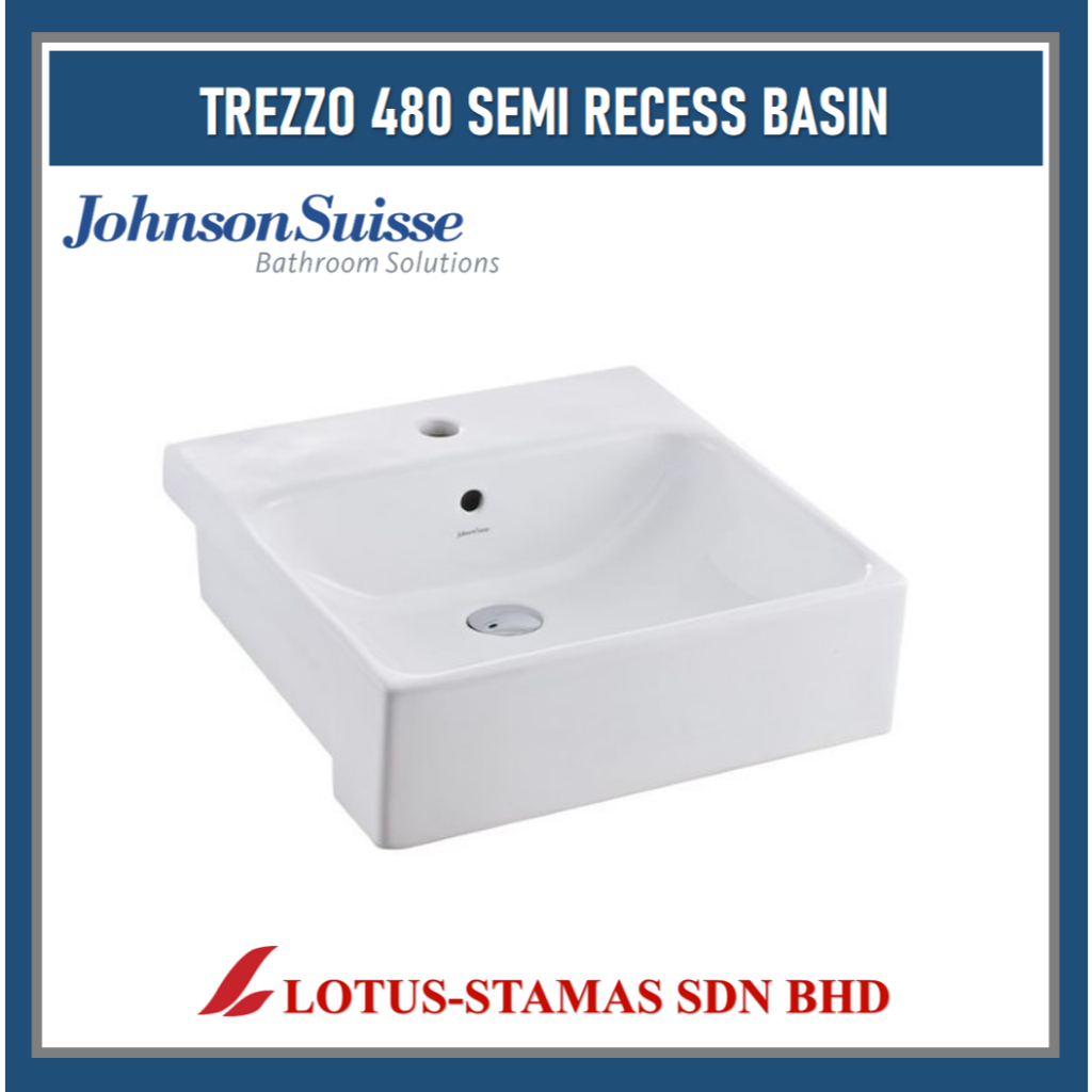 JOHNSON SUISSE Trezzo-N 480 Semi-recessed Basin - WBAATZ202WW | Shopee ...