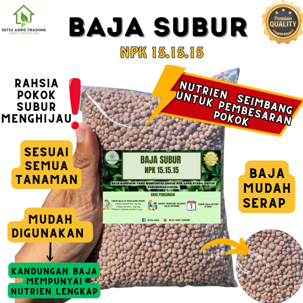 Baja Subur - Gemuk & Hijaukan Pokok buah, Sayur, Bunga | NPK 15.15.15 | Growth-boosting ...