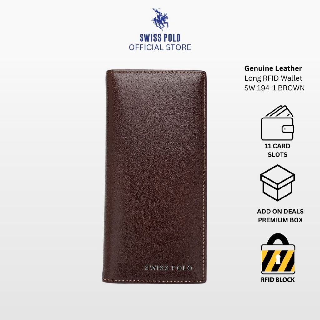 SWISS POLO Genuine Leather Long/Short RFID Wallet SW 193/SW 194/SW 195 ...