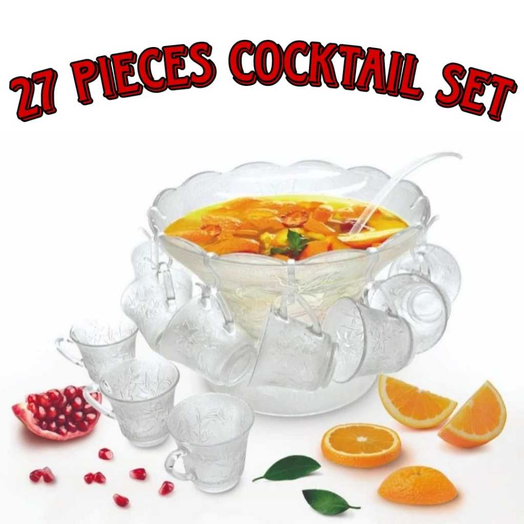 SET KOKTEL 27 PIECES COCKTAIL SET / PUNCH SET / GLASS COCKTAIL SET ...