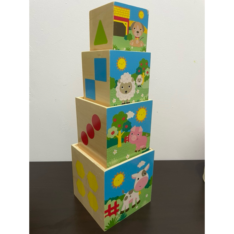 wooden stacking box carousel| like new | Shopee Malaysia