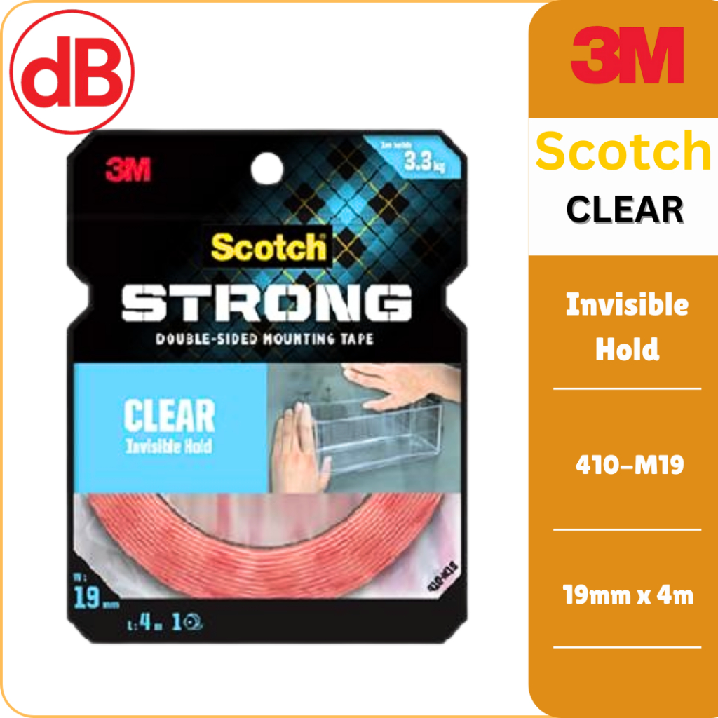(READY STOCK) 3M Scotch Tape 410-M19 Clear Double Sided Mounting Tape, 19mm x 4m ` | Shopee Malaysia