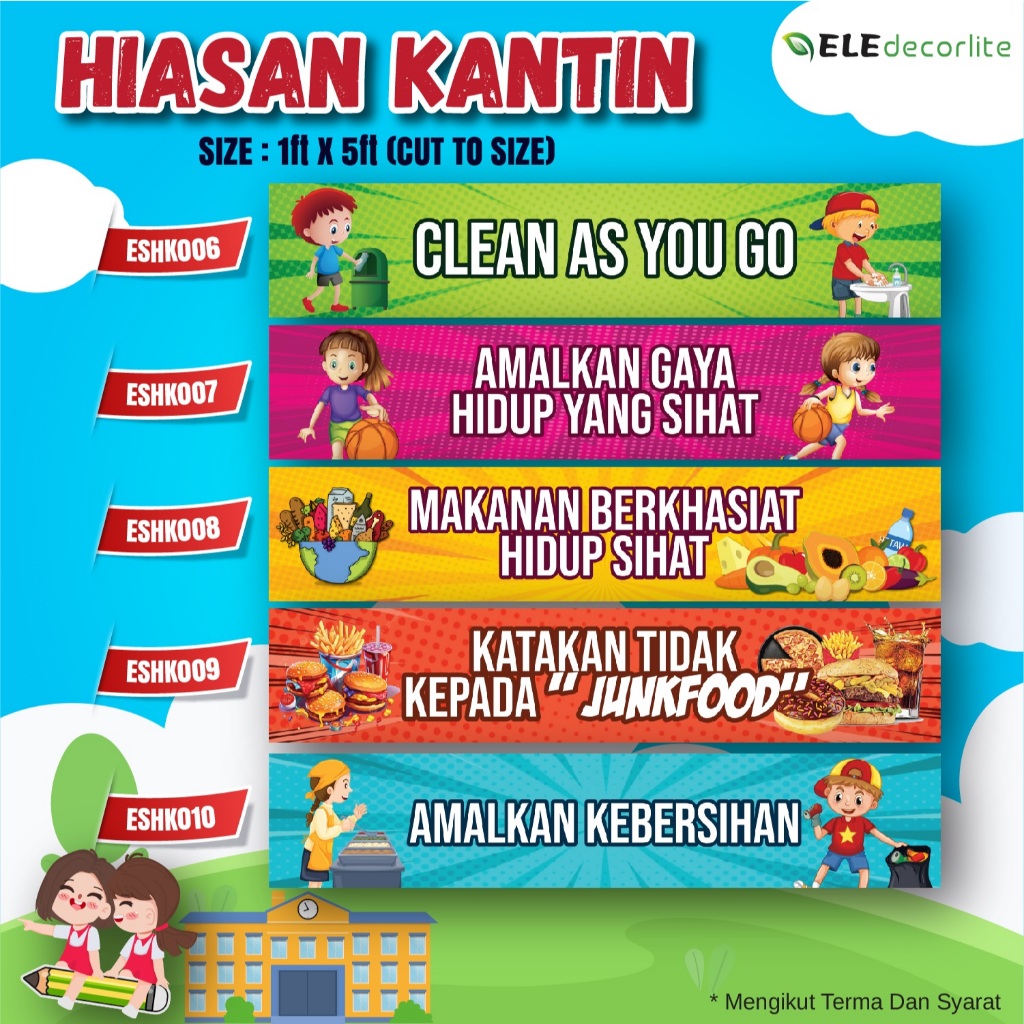 Banner Kantin Sekolah Ceria / Hiasan Dinding Beam Kantin Sekolah ...