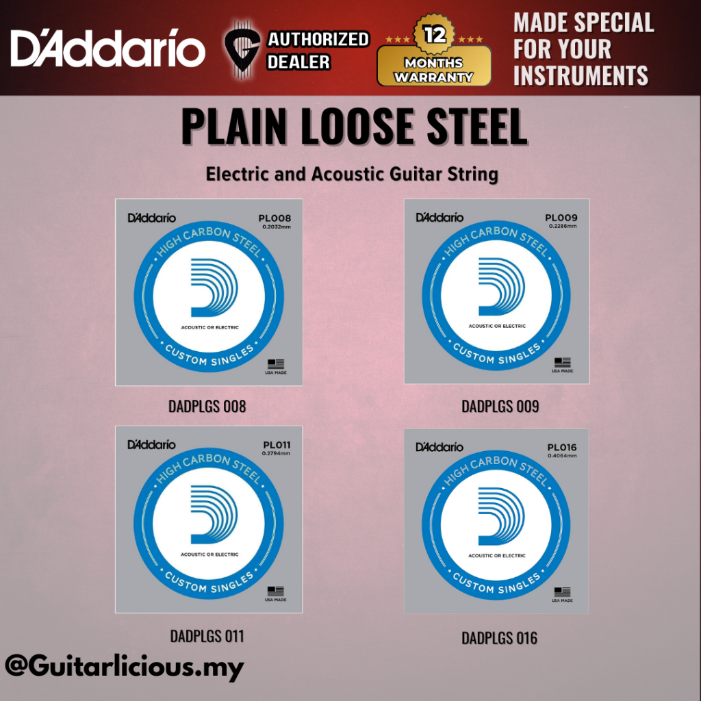 D'addario Plain Loose Steel Guitar String ( DADPLGS ) | Shopee Malaysia