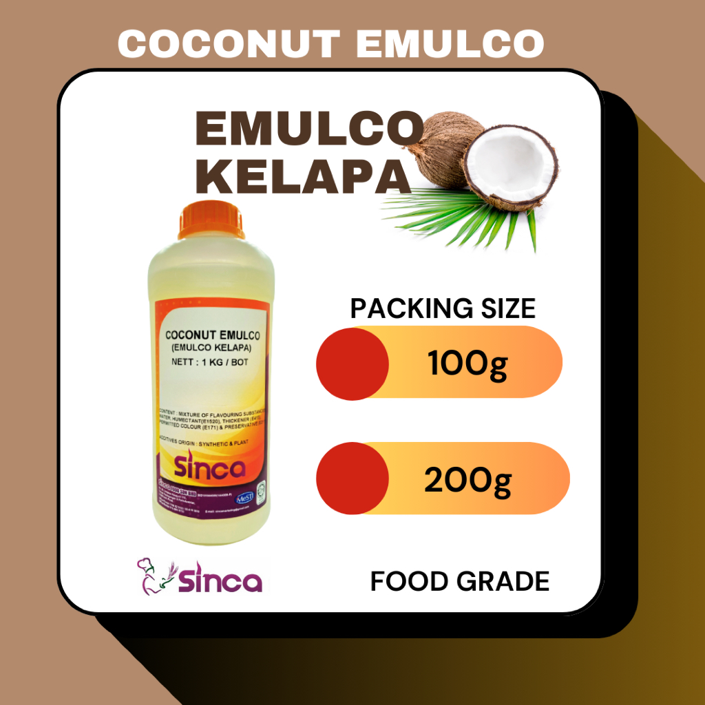 Coconut Emulco 100g / 200g / 500g / 1kg ( HALAL & FOOD GRADE ) | Shopee ...