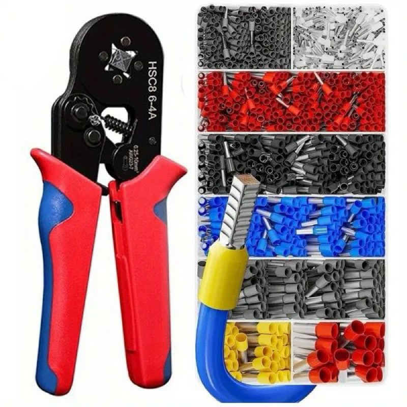 HSC8 Ferrule Crimper Plier Kit Tubular Terminal Crimping Tool cable ...