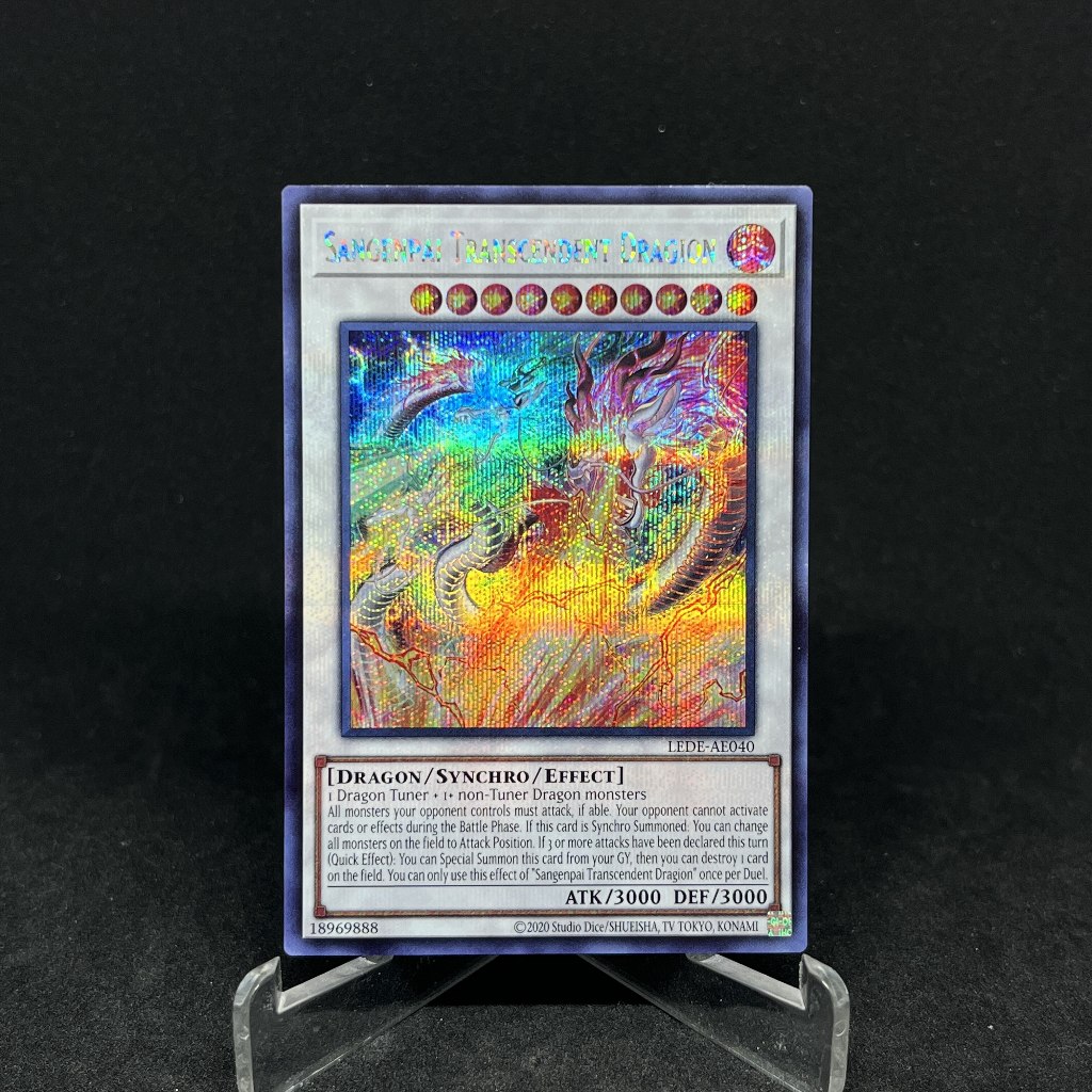 YUGIOH - Sangenpai Transcendent Dragion - Secret Rare SER / Ultra Rare UR ( LEDE-AE040 ) [ JY ...