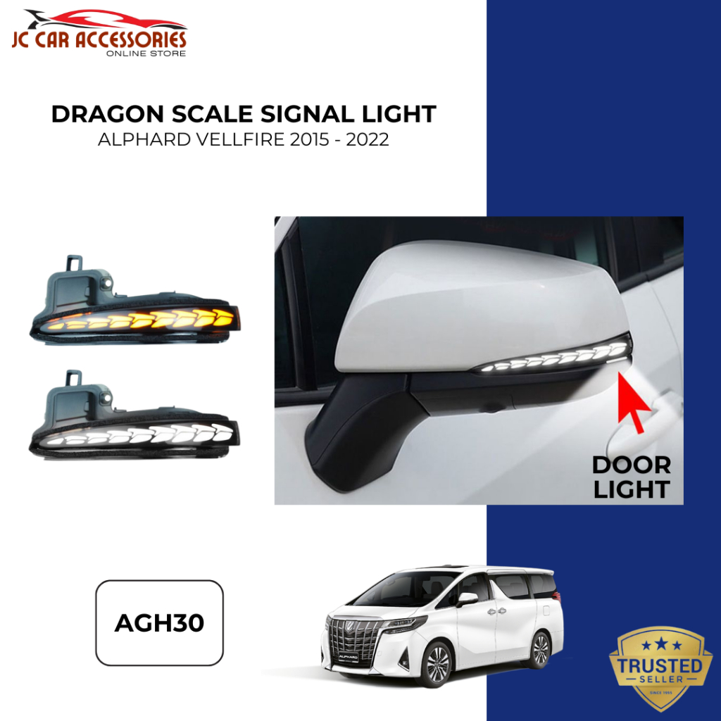 Toyota Alphard Vellfire AGH30 Side Mirror Signal DRL Dragon Scale ...