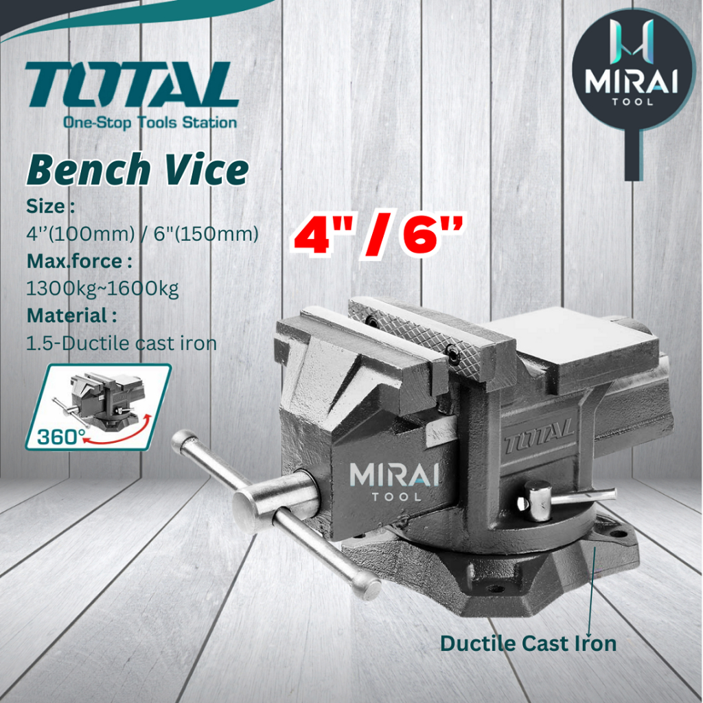 TOTAL THT6146 (4") / THT6166 (6") Bench Vice | Shopee Malaysia