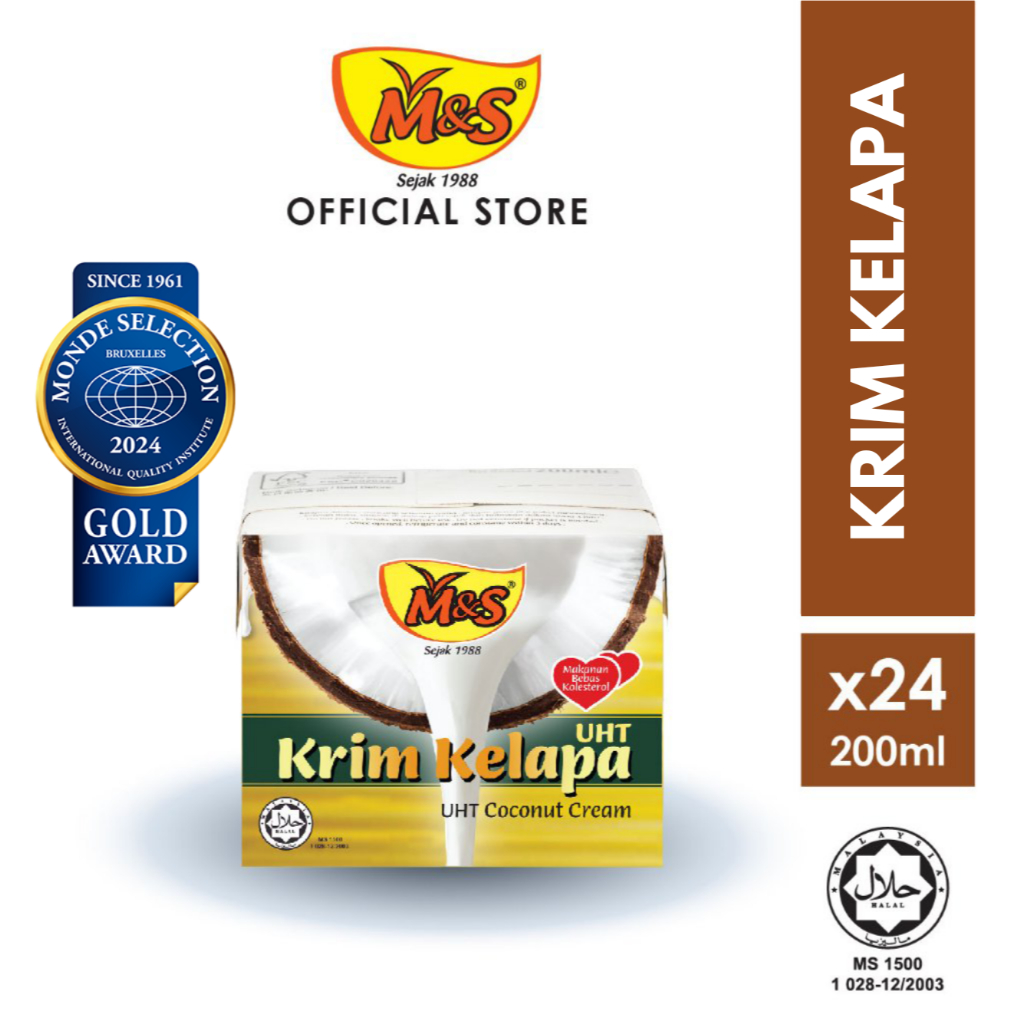 M&S Krim Kelapa UHT (24 x 200ml) | Shopee Malaysia
