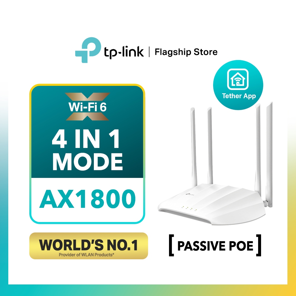 TP-Link AX1800 (2.4GHz + 5GHz) Dual Band Gigabit Wireless Wi-Fi 6 Access Point TL-WA1801 ...