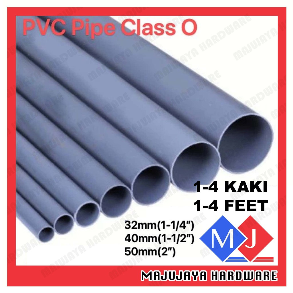 CLASS O 1 1/4'' , 1 1/2'' , 2'' PVC Pipe Paip Air Plastik Kelabu Grey PVC Water Pipe ( Sama ...