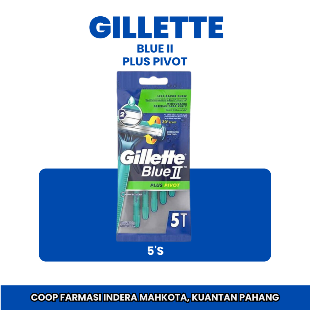 CLEARANCE ITEMS!!! GILLETTE BLUE II PLUS PIVOT 5'S | Shopee Malaysia