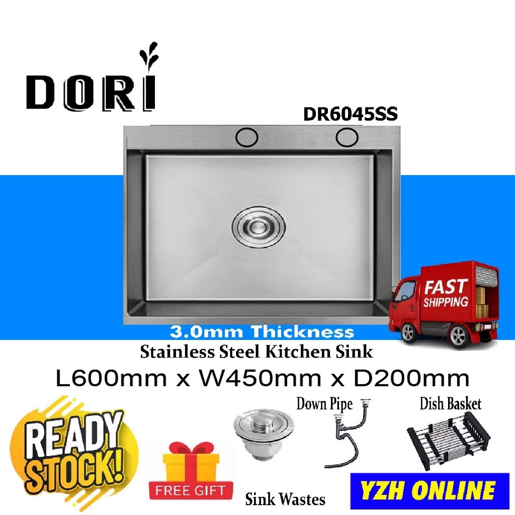 Kitchen Sink Single Bowl Singki Dapur Tebal Nano Black / Satin ...