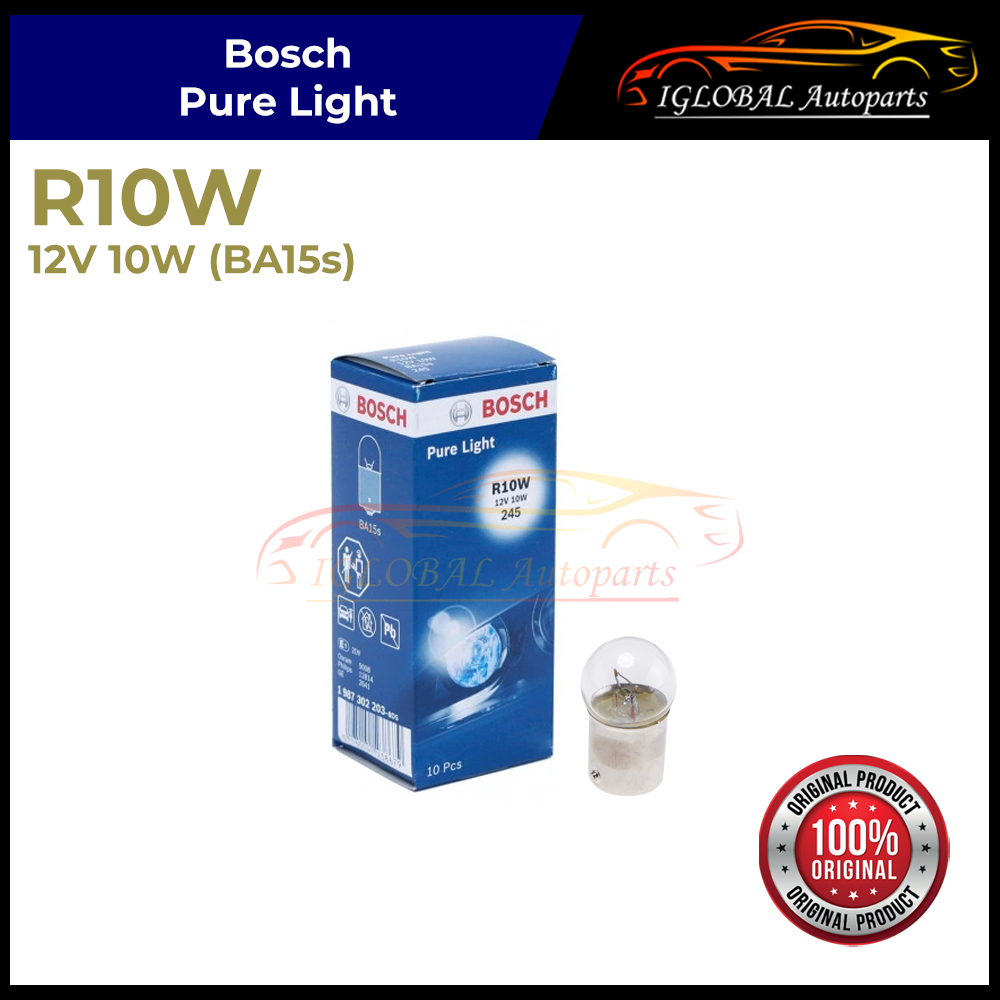 Bosch Pure Light R10W 12V 10W (BA15s) Signal, Number Plate, Reverse ...