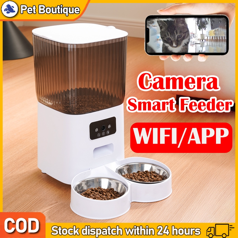 Automatic Pet Camera Feeder 5L Smart Remote Cat Feeder Dog Feeder Pet ...