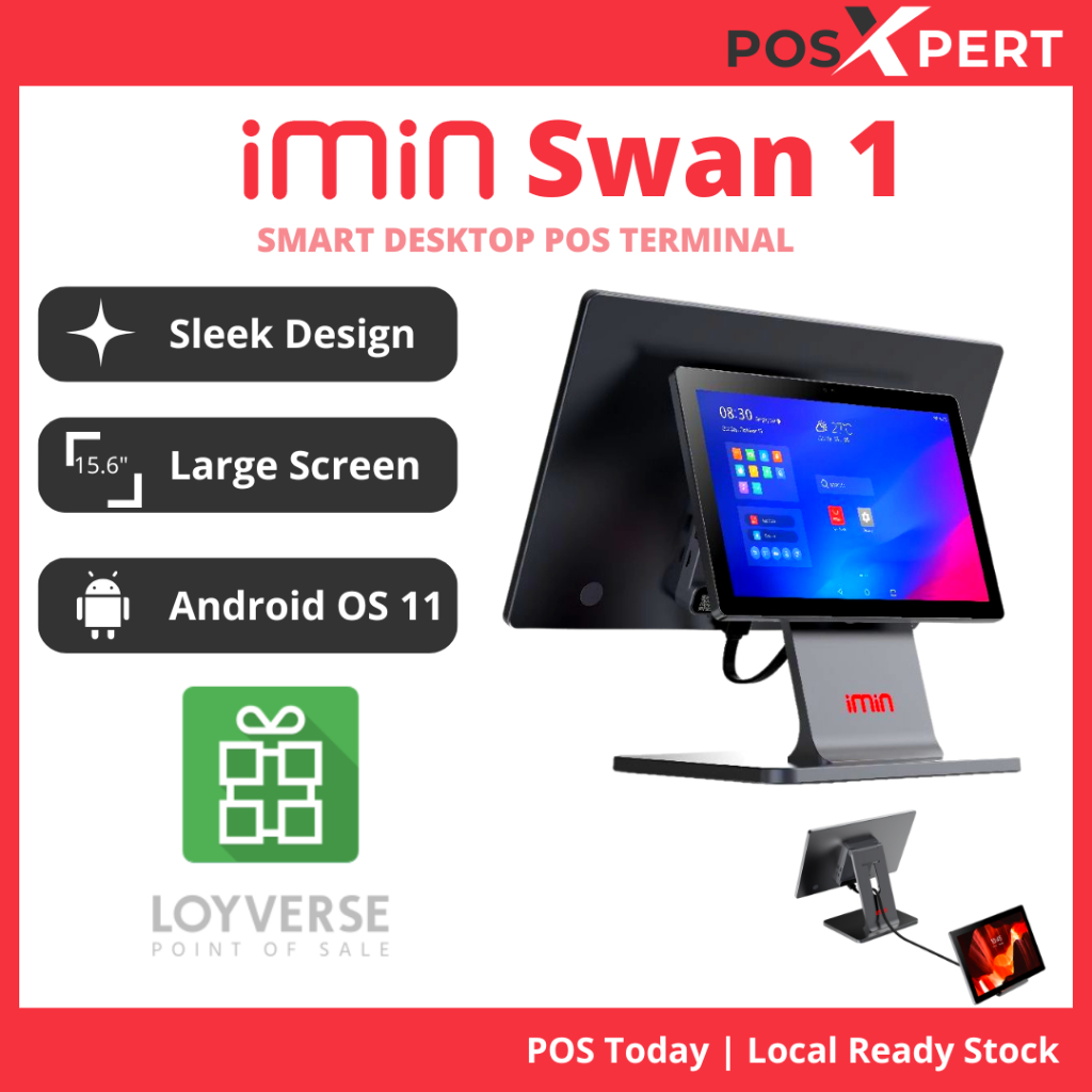 IMIN Swan 1 | Android 11 All in One Dual Screen POS Desktop Terminal | Android POS System ...