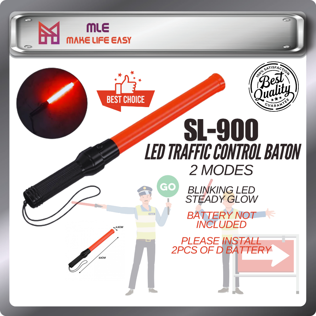 Traffic Signal Road Control Warning Light LED Safety Stick Red Lampu ...