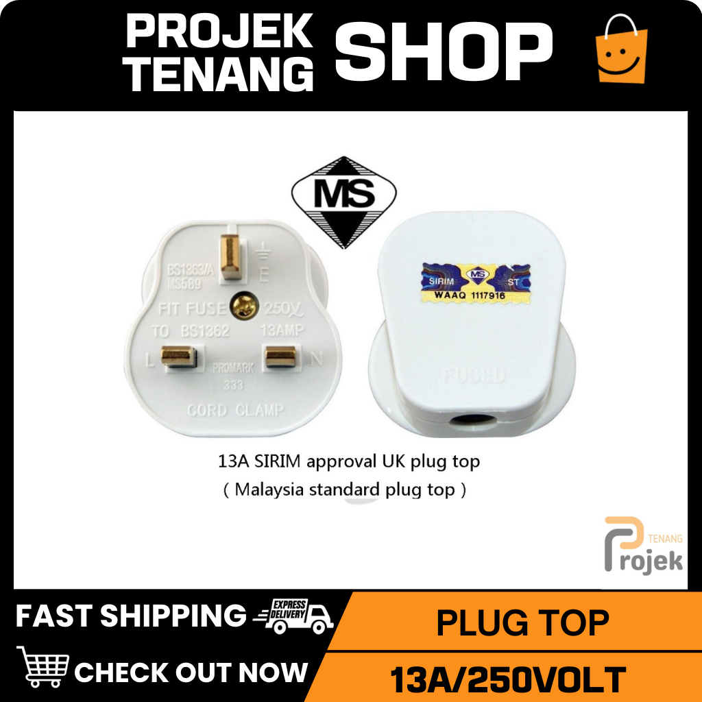 13A 3 PIN PLUG TOP/3PIN APPROVED UK PLUG TOP/KEPALA PLUG ELEKTRIK ...