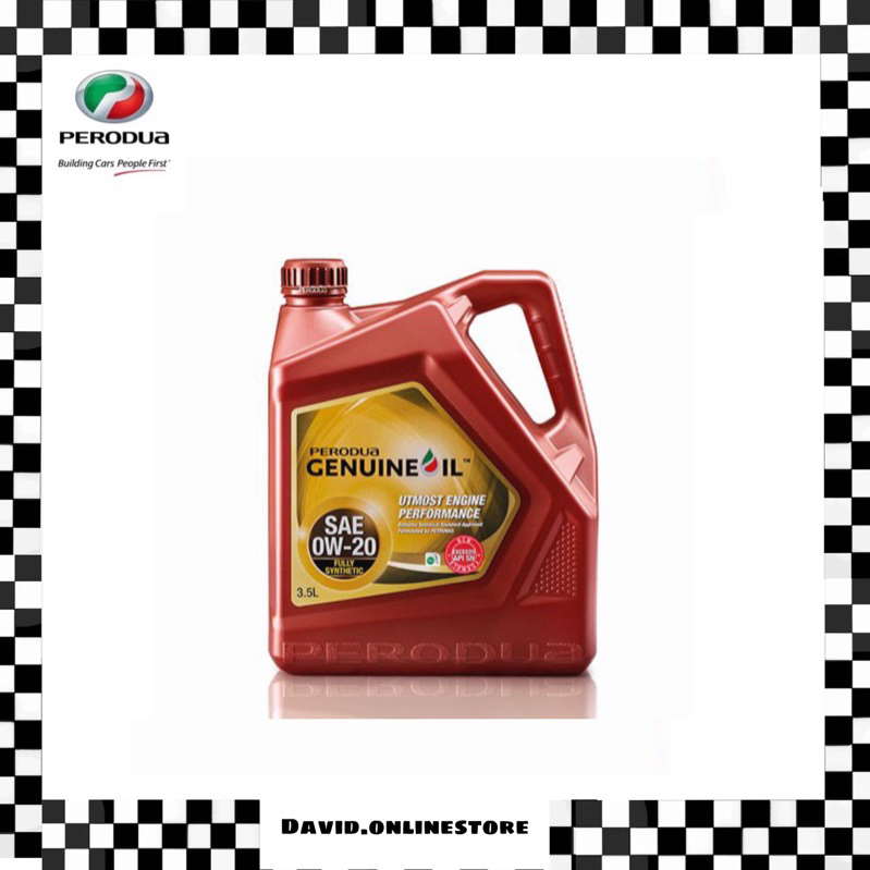 Perodua SAE 0W20 (Red) Fully Synthetic Engine Oil 3.5L (70011011) For ...