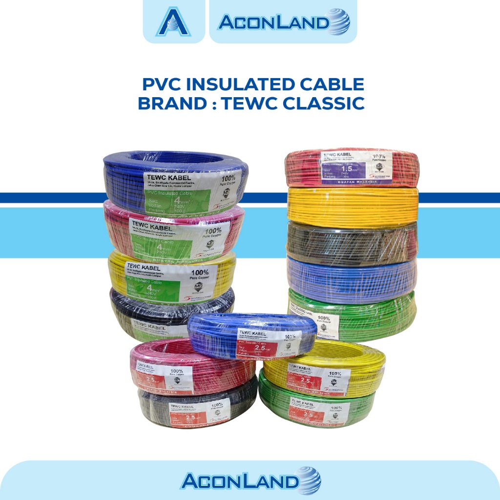 Pure Copper 1.5mm | 2.5mm | 4mm PVC Insulated Non- Sheathed Wire Brand ...