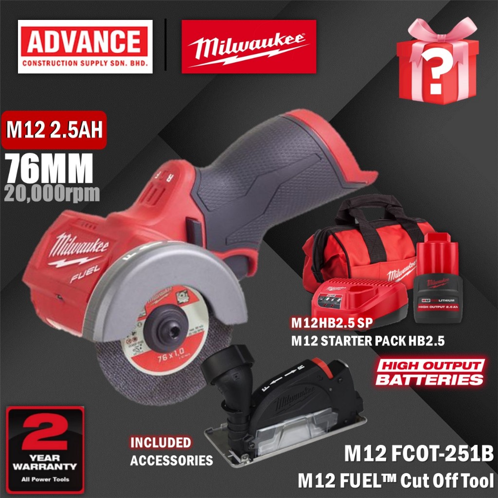 MILWAUKEE M12 FCOT | FCOT-251B M12 FUEL™ Cut Off Tool ( Free Mystery ...