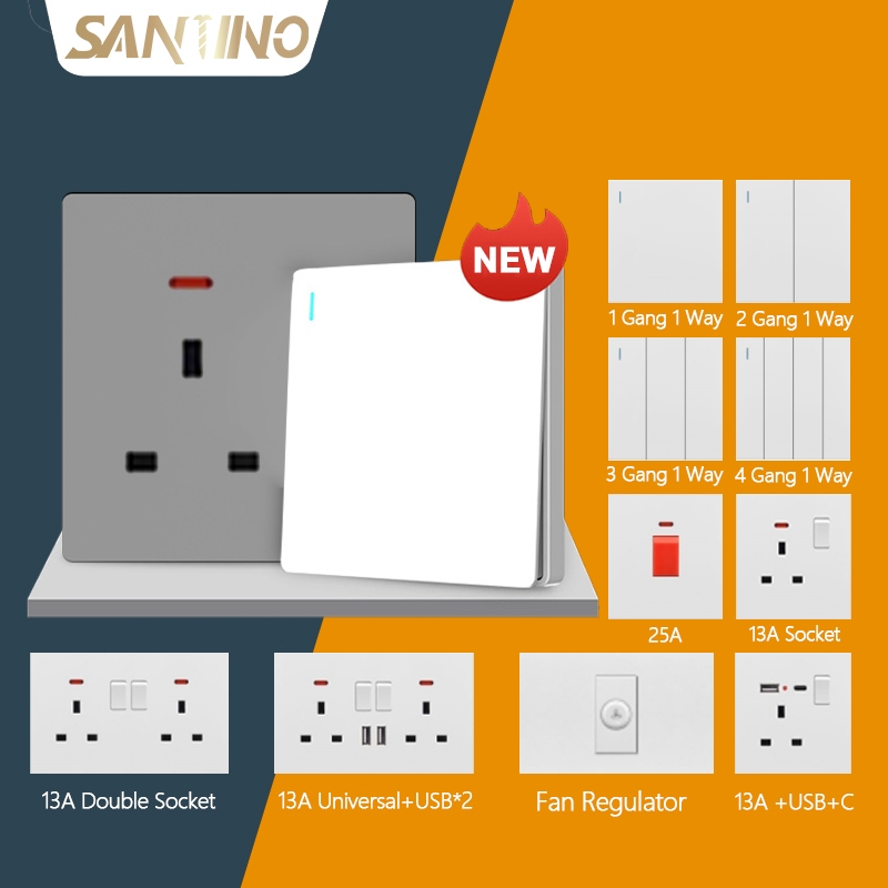 PLUS SERIES WHITE SWITCHES & SOCKETS / switch socket 13A /Wall Switch ...