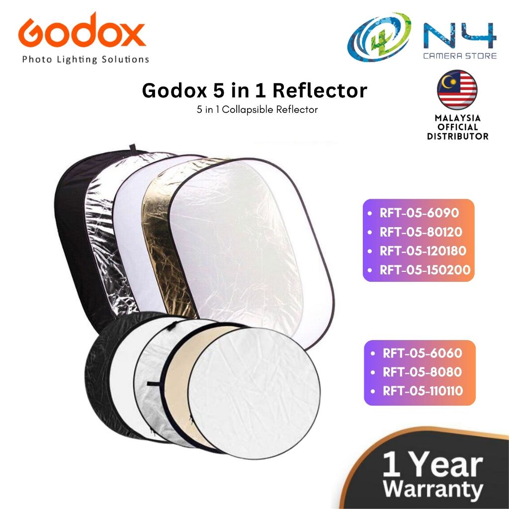GODOX Reflector RFT-05 Collapsible 5-in-1 Reflector Disc RFT-05 Soft ...