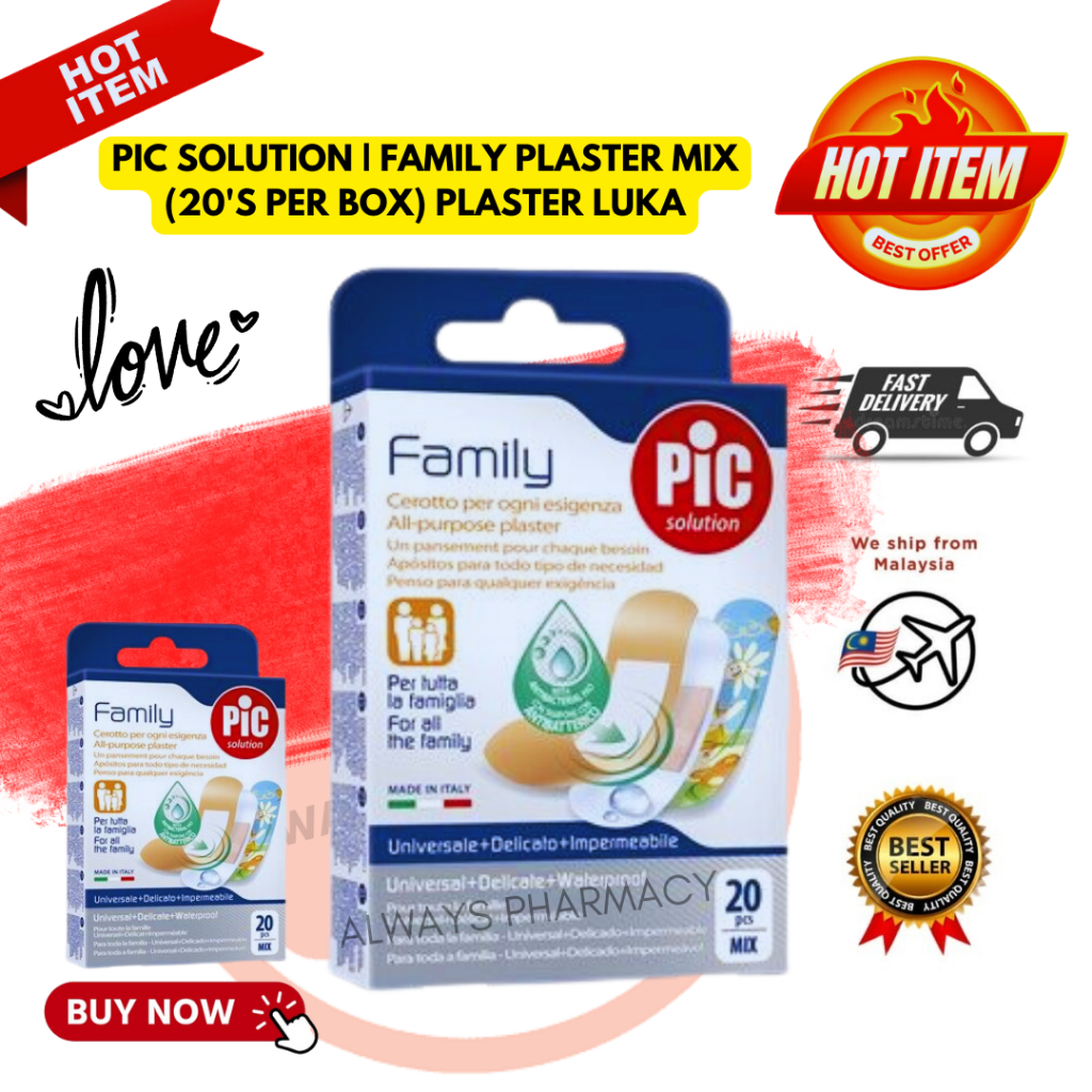 1 MINI BOX - PIC SOLUTION | FAMILY PLASTER MIX (20'S PER BOX) PLASTER ...