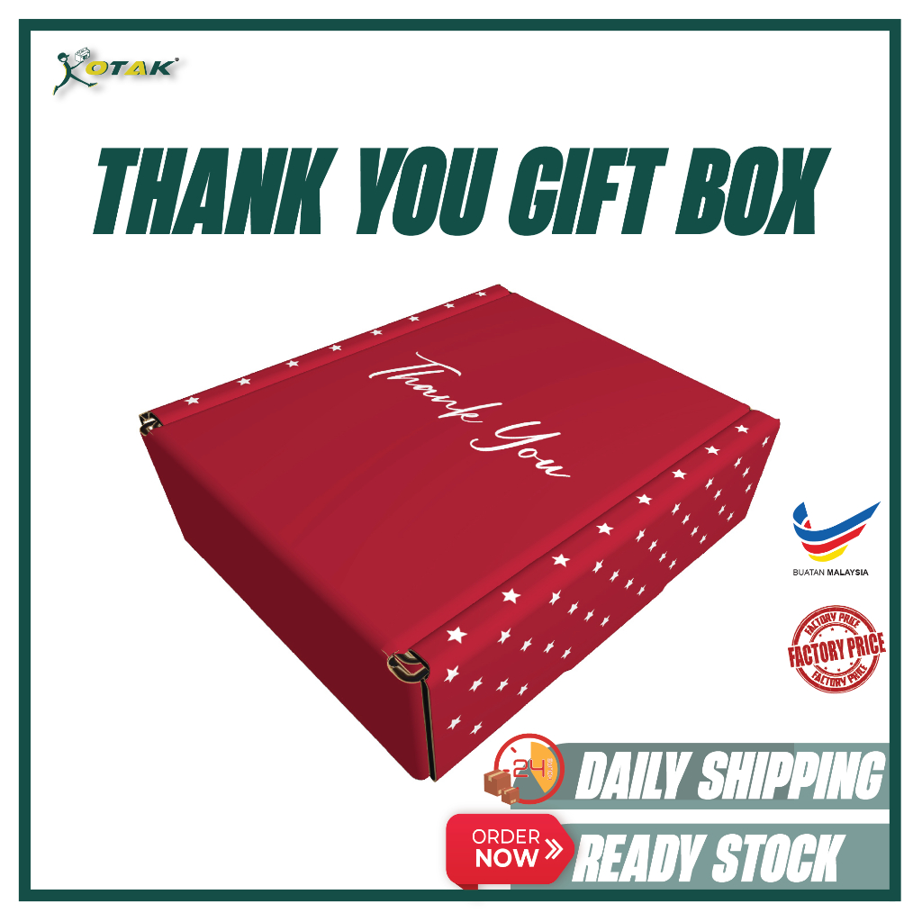 Thank You Design Red Gift Box, Thank You Box, Gift Box | Shopee Malaysia