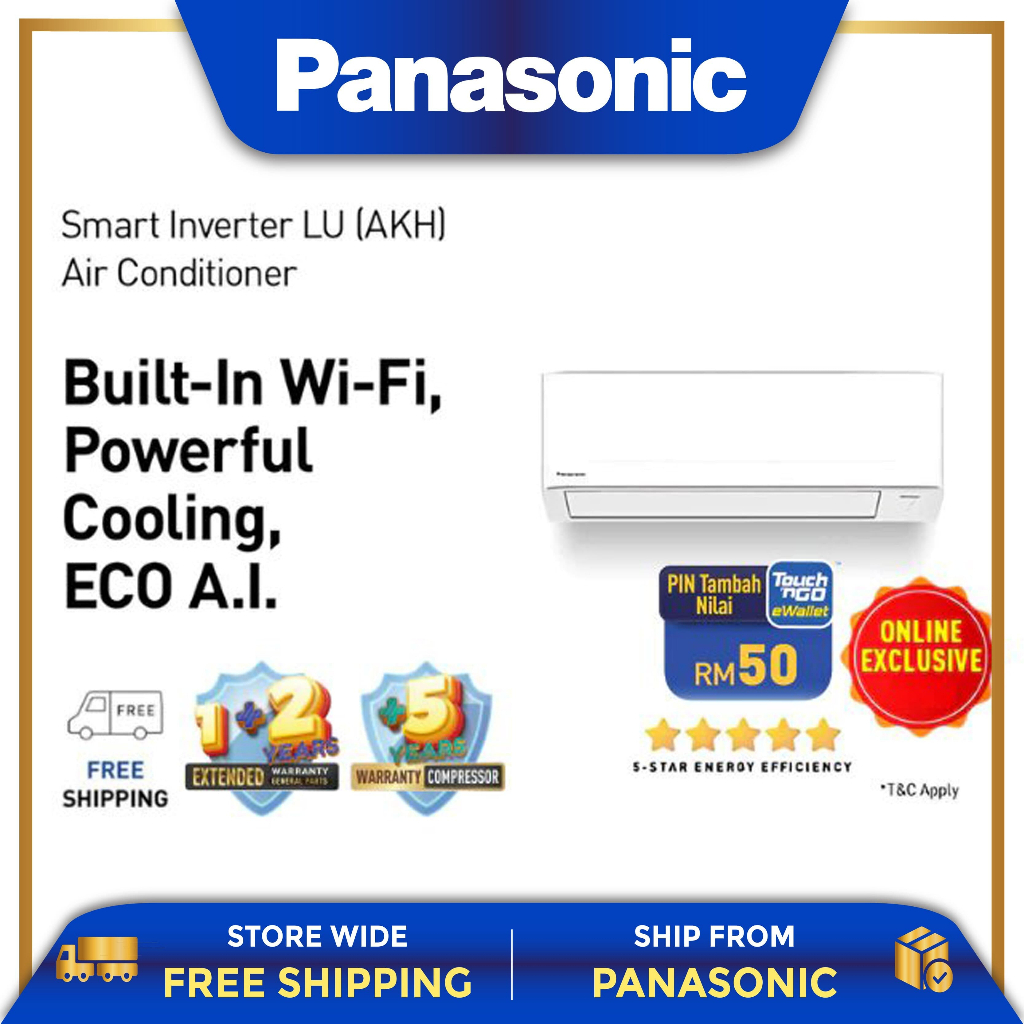PANASONIC R32 AIRCOND RAC SMART (LU) INV WM 1.0/1.5/2.0/2.5HP | Shopee ...