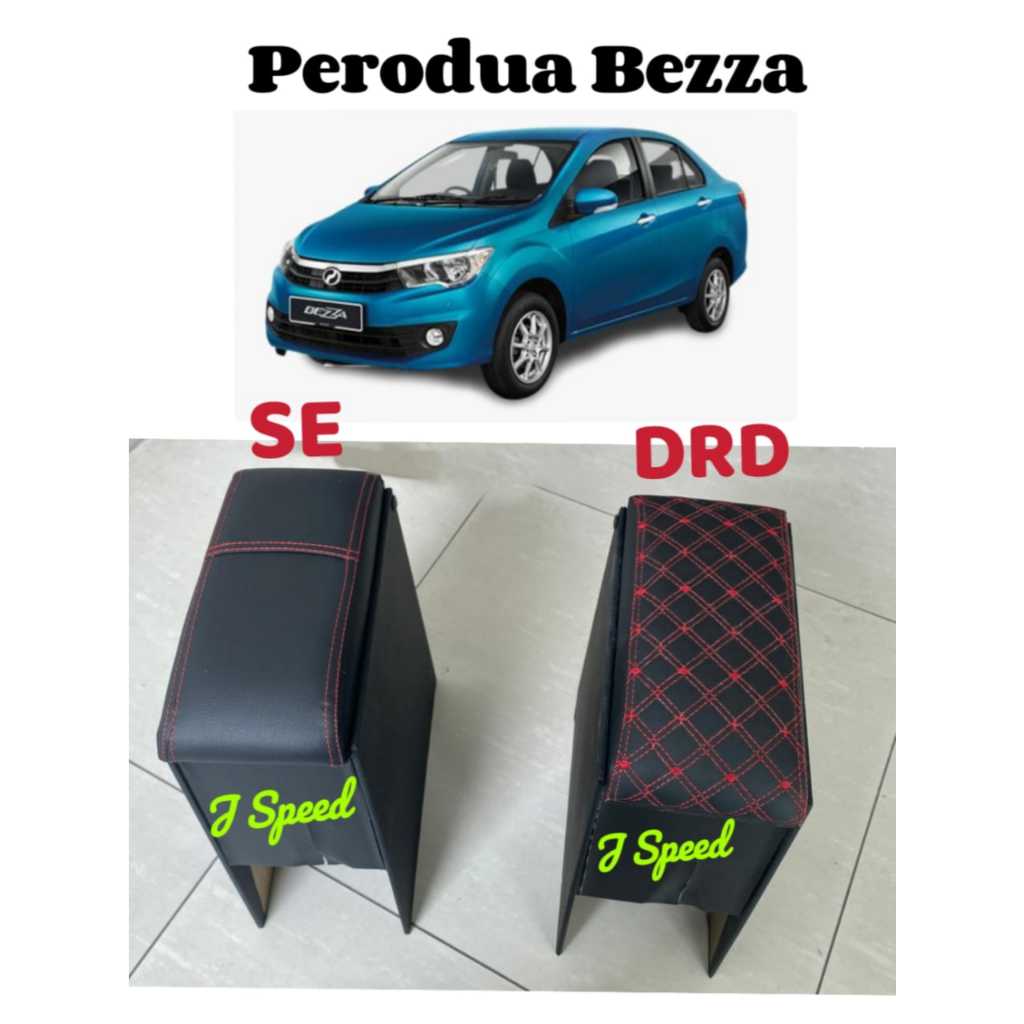 Perodua Bezza Arm rest red lining Console box with Drink Holder ...